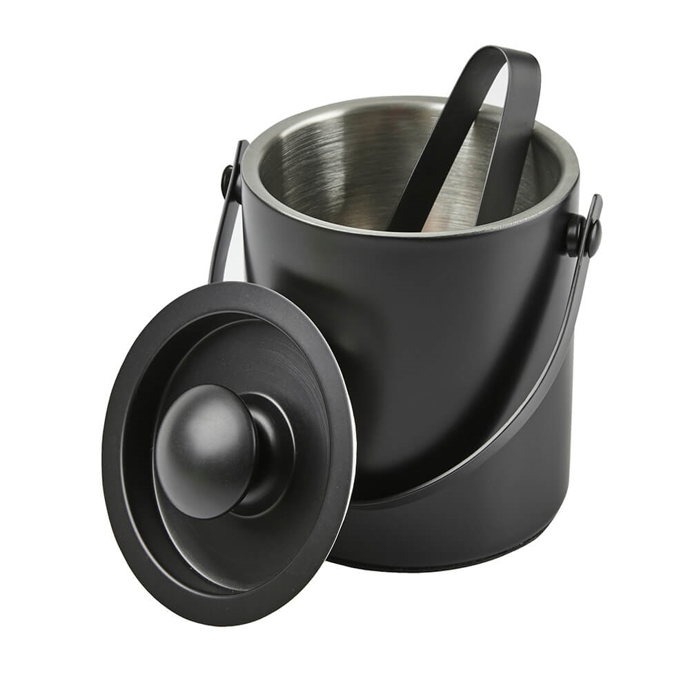 Matt Black Stainless Steel Ice Bucket (1L) - Trueshopping